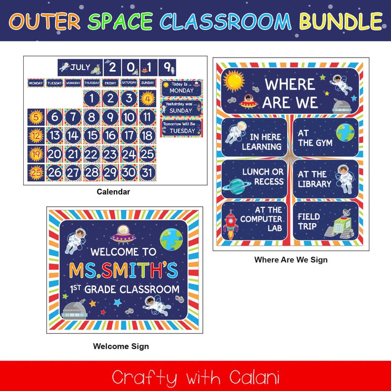 Classroom Decoration Bundle Astronaut Classroom Space - Etsy