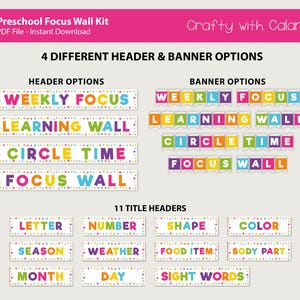Preschool Focus Wall Template, Preschool Learning Wall, Classroom ...