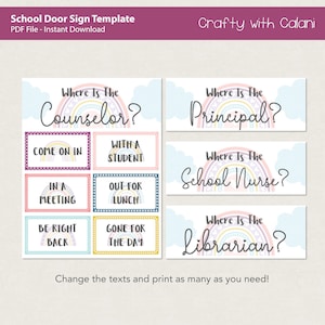 School Door Sign Template, Personalized Door Sign, Where is the ...