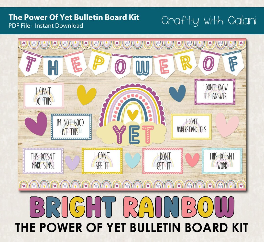 Mindset Bulletin Board Kit Classroom Door Decor Boho Rainbow - Etsy