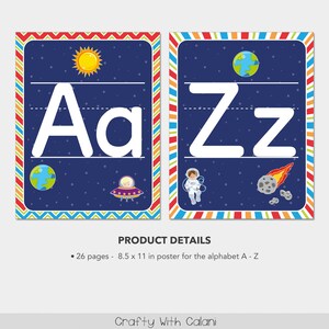 Alphabet Poster Classroom Decoration, Outer Space Classroom, ABC ...