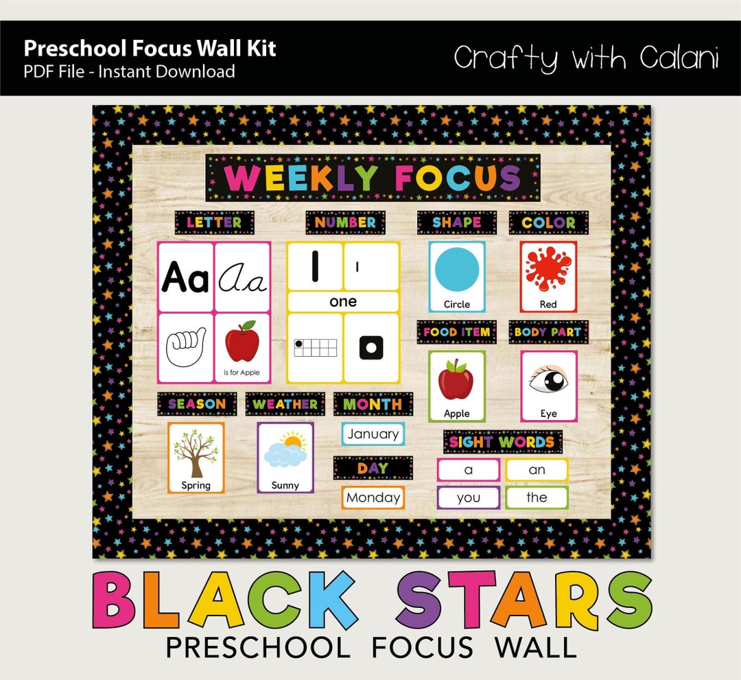 Preschool Focus Wall Template, Preschool Learning Wall, Classroom ...