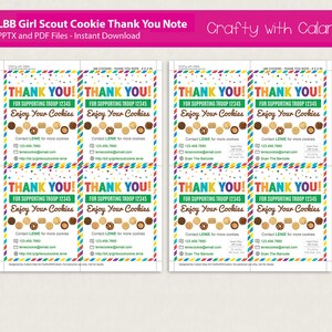 Girl Scout Cookie 2024 Thank You Note, LBB Cookie Thank You Note, Scout ...