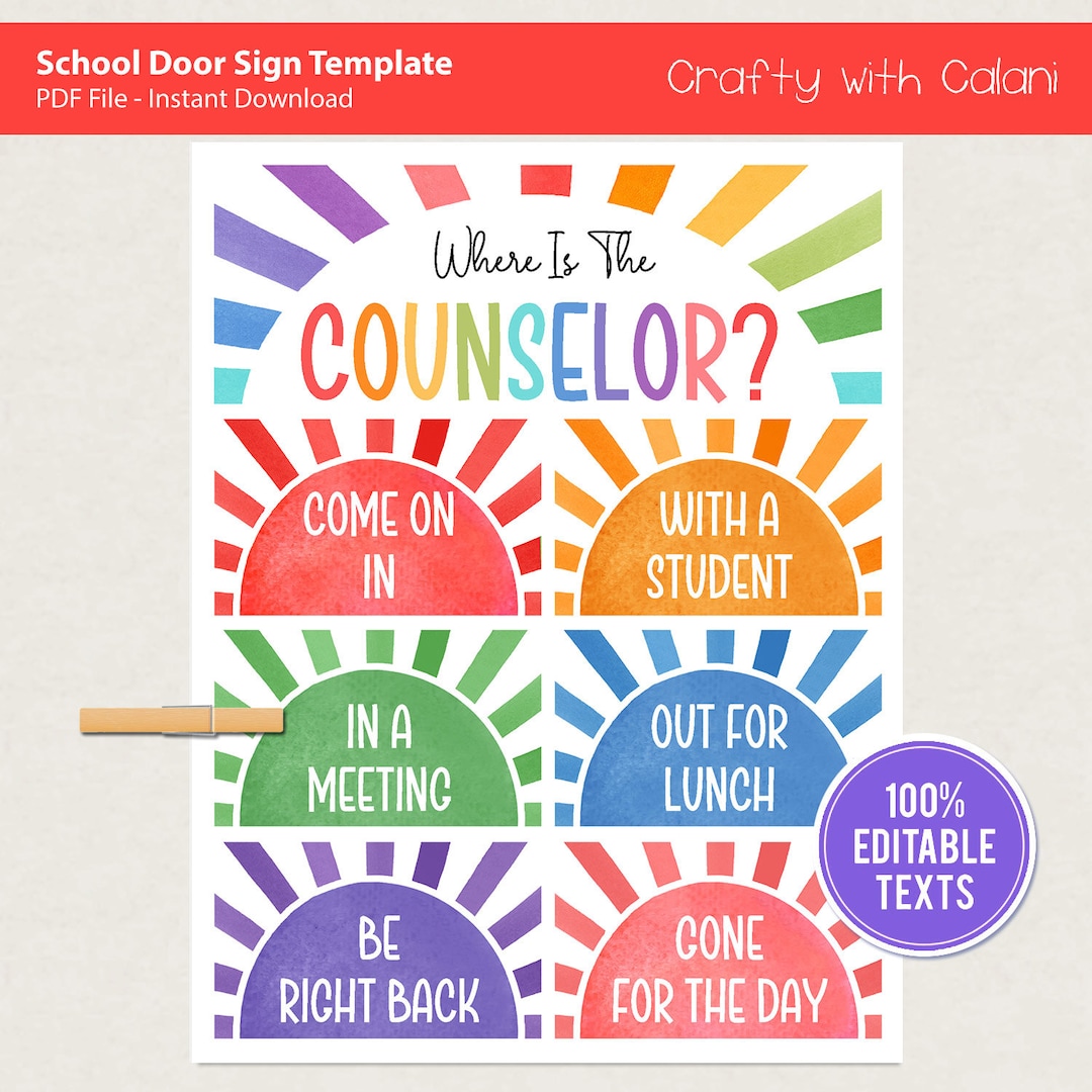 School Door Sign Template, Personalized Door Sign, Where is the ...