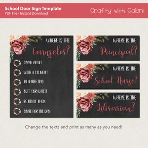 School Door Sign Template, Personalized Door Sign, Where is the ...