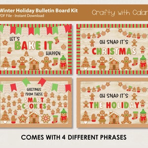 Christmas Bulletin Board Kit, Winter Classroom Door Decor, Gingerbread ...