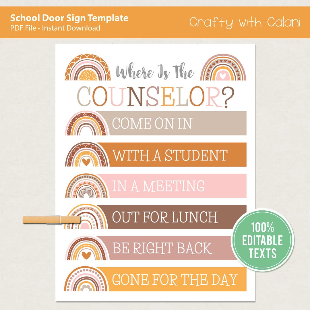 School Door Sign Template, Personalized Door Sign, Where is the ...