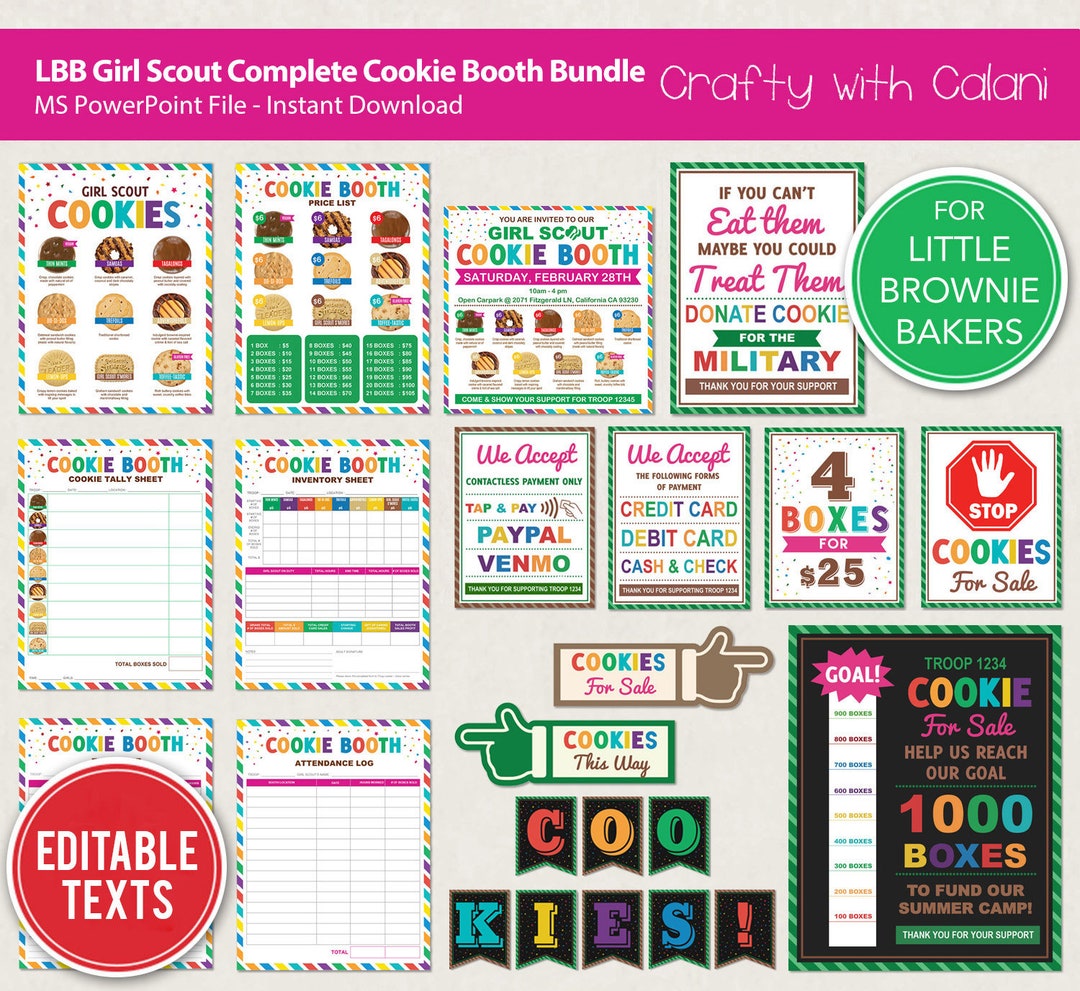 Girl Scout Cookie 2024 Booth Printable, LBB Cookie Booth Poster, Cookie ...