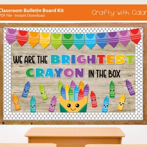 Back to School Bulletin Board Kit, Classroom Bulletin Board, Crayon ...