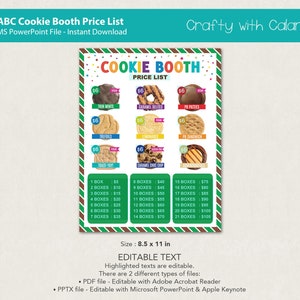 Girl Scout Cookie Booth Printable, 2024 ABC Cookie Booth Price List ...