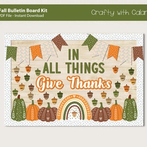 Thanksgiving Bulletin Board Kit, Rainbow Bulletin Board, Fall Classroom ...