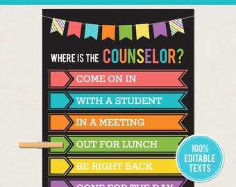 Personalized School Counselor Door Sign, Office Door Sign, School Door ...