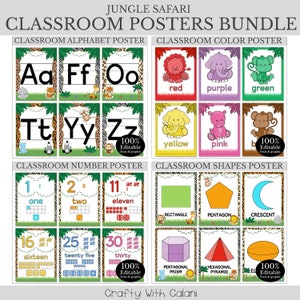 Alphabet Poster Classroom Decoration, Safari Classroom Theme, ABC ...
