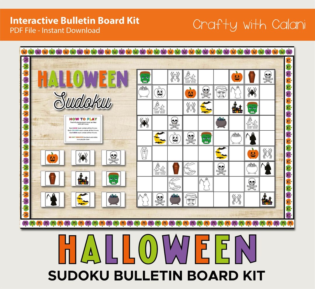Halloween Interactive Bulletin Board, Picture Sudoku Bulletin Board ...