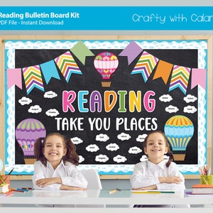 Reading Bulletin Board Kit, Classroom Bulletin Board, Hot Balloons ...