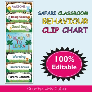 Classroom Behavior Chart Safari Classroom Theme Safari - Etsy