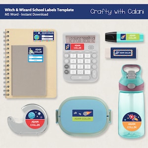 School Name Label, Outer Space School Label Template, Outer Space Label ...