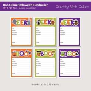 Halloween Candy Gram Template, Halloween Boo Gram, PTA PTO Fundraiser ...