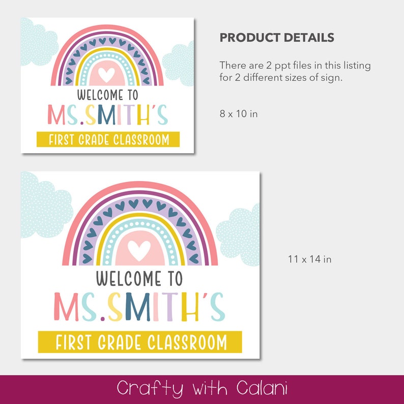 Classroom Welcome Sign Boho Rainbow Classroom Rainbow Door - Etsy