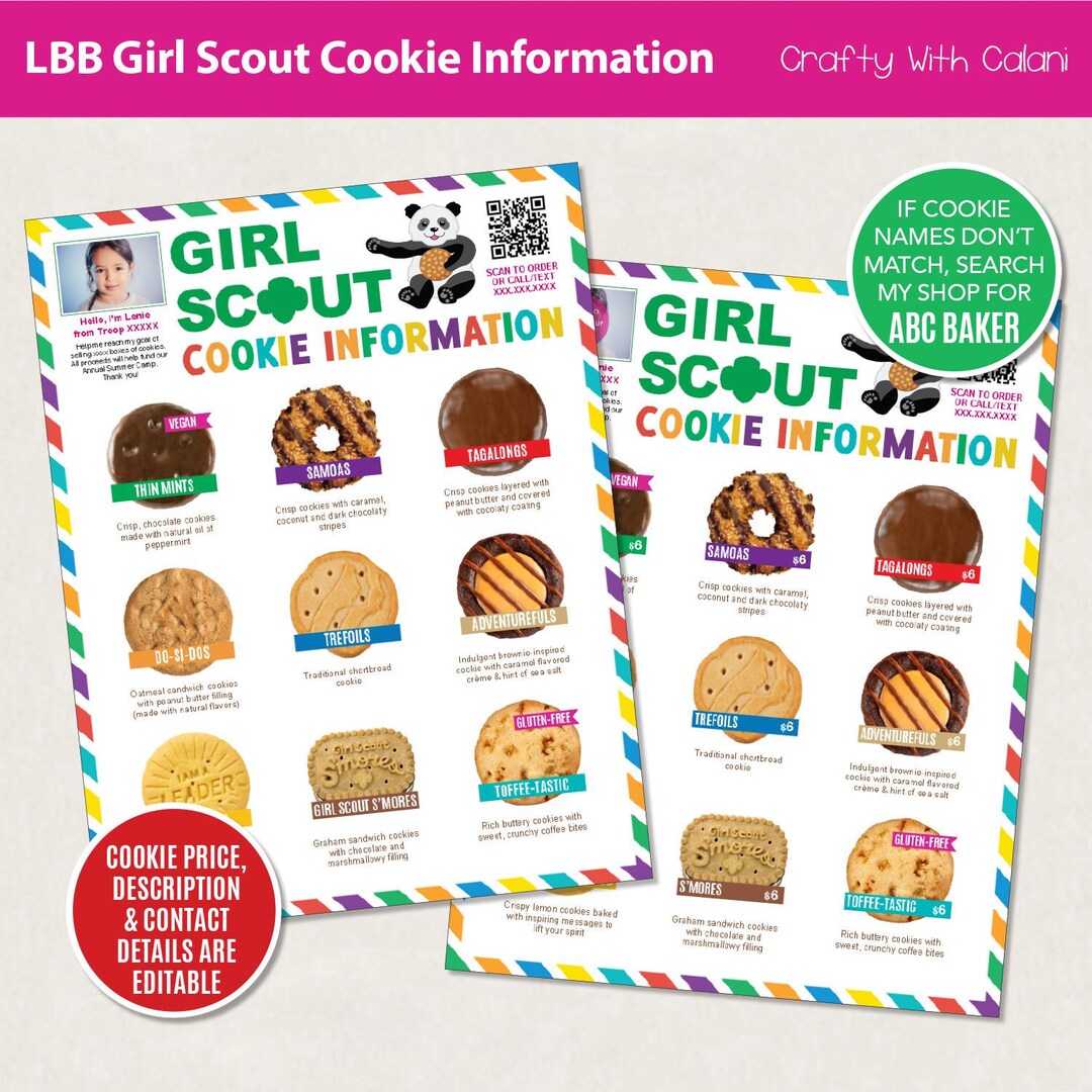 Girl Scout Cookie 2025 Menu, LBB Scout Cookie Menu, Girl Scout Cookie ...