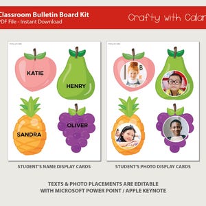 Back to School Bulletin Board Kit, Classroom Bulletin Board, Fruit ...