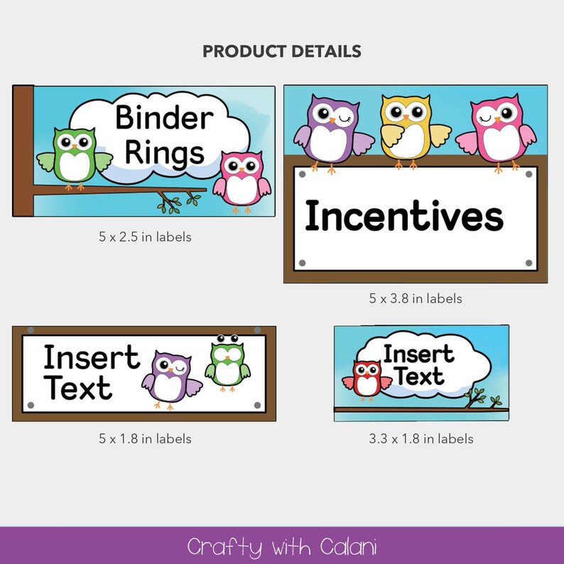 Classroom Supply Editable Label Owl Theme Classroom | Etsy