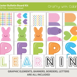 Easter Bulletin Board Kit, April Classroom Bulletin Board, Peeps Candy ...