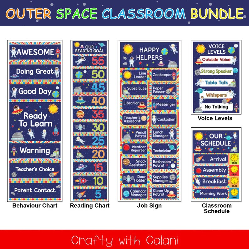 Classroom Decoration Bundle Astronaut Classroom Space - Etsy