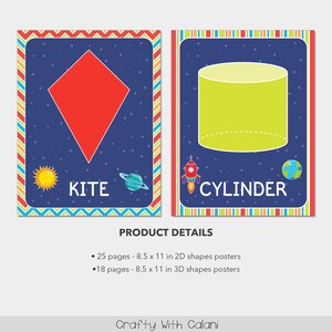 Shapes Poster Classroom Decoration, Space Classroom Theme, 2D & 3D ...