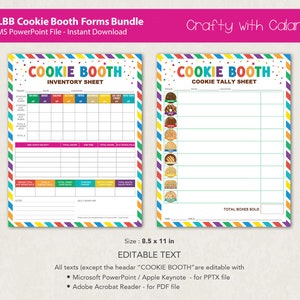 Girl Scout Cookie Booth Printable, Cookie Price List, Cookie Tally ...