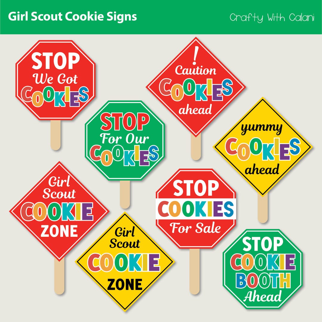 Buy Girl Scout Cookie Booth Printable, Cookie Booth Stop Sign Poster ...