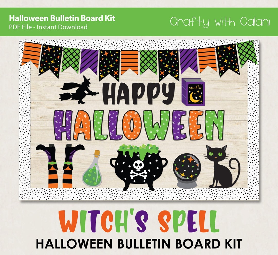 Halloween Bulletin Board, Halloween Classroom Door Decor, Witch ...
