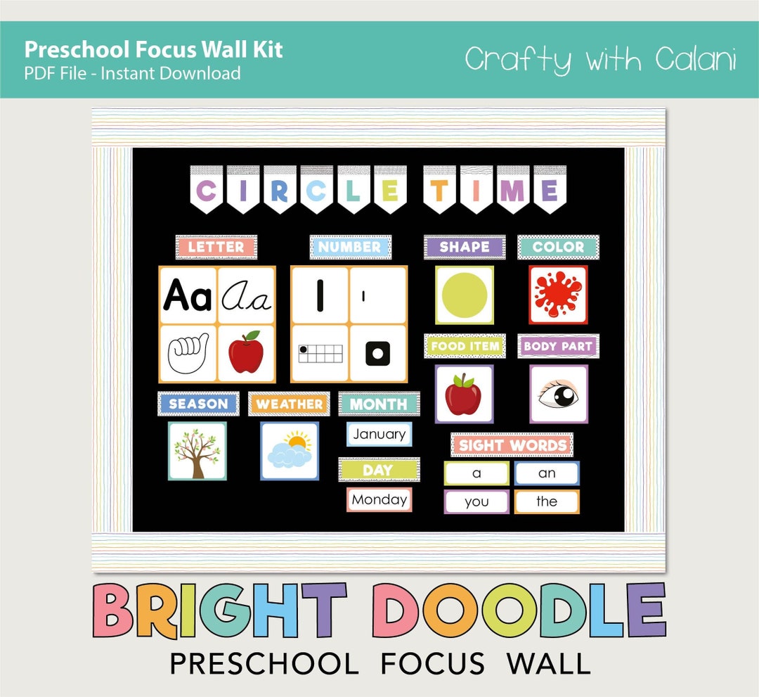 Preschool Focus Wall Template, Preschool Learning Wall, Classroom ...