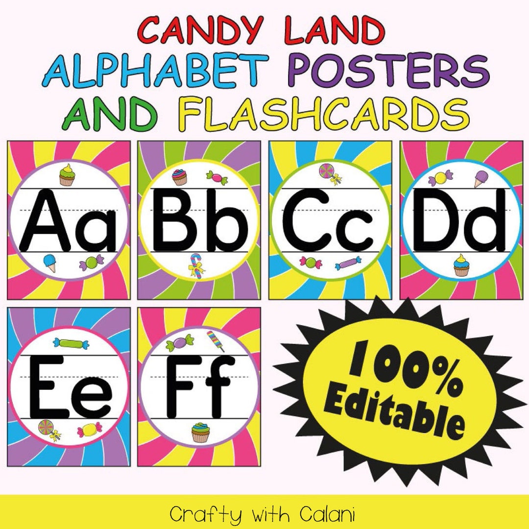 Alphabet Poster Classroom Decoration Candy Themed Classroom - Etsy