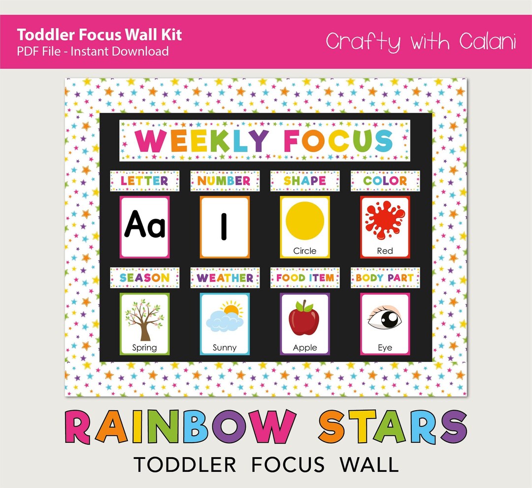 Toddler Focus Wall Template, Preschool Learning Wall, Classroom Circle ...