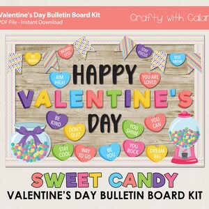 Classroom Bulletin Board Kit, Valentine's Day Bulletin Board, Candy ...