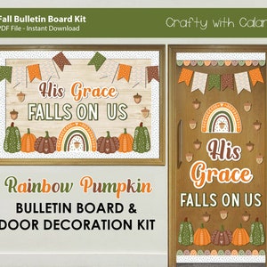 Thanksgiving Bulletin Board Kit, Rainbow Bulletin Board, Fall Classroom ...