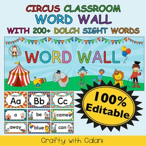 Word Wall Classroom Decoration Circus Classroom Classroom - Etsy