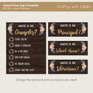 School Door Sign Template, Personalized Door Sign, Where is the ...