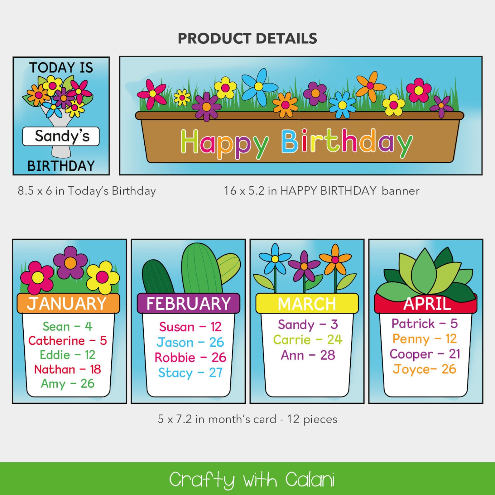 Birthday Board Classroom Decor Garden Classroom Flower - Etsy