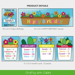 Birthday Board Classroom Decor Garden Classroom Flower - Etsy