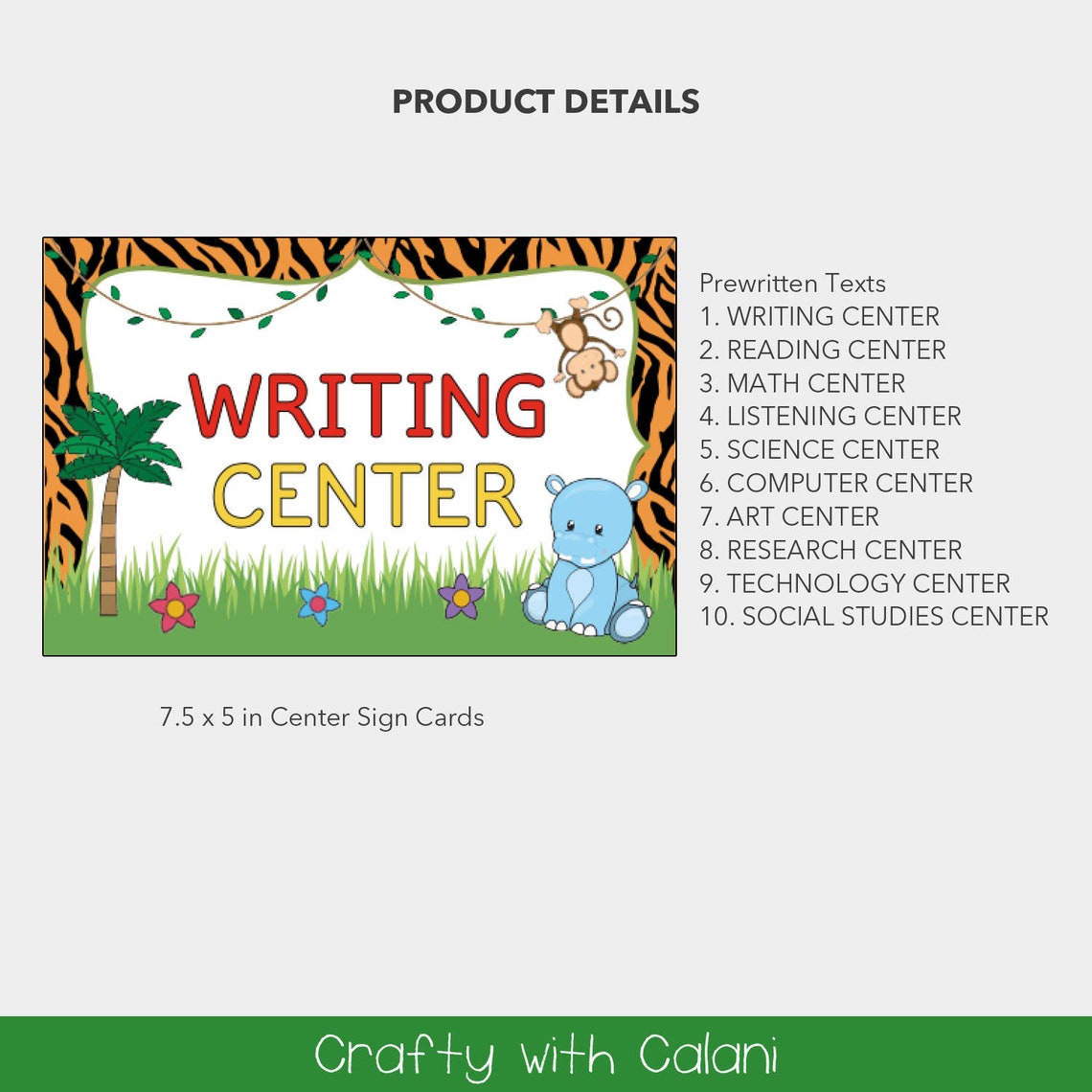 Classroom Center Sign Jungle Classroom Decor Safari - Etsy
