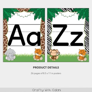 Alphabet Poster Classroom Decoration, Safari Classroom Theme, ABC ...