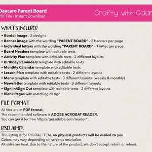Daycare Parent Board, Childcare Bulletin Board Template, Parent Info ...