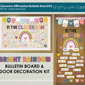 Positive Affirmation Bulletin Board, Classroom Door Decor, Bright ...