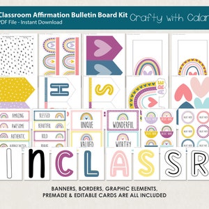 Positive Affirmation Bulletin Board, Classroom Door Decor, Bright ...