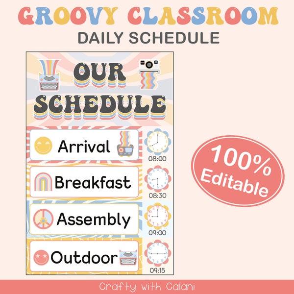Class Schedule Cards - Etsy