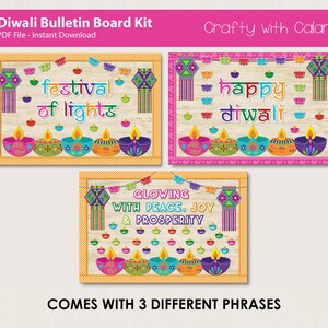 Diwali Bulletin Board Kit, Deepavali Classroom Decor, Indian Diwali ...