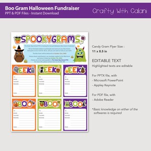 Halloween Candy Gram Template, Halloween Boo Gram, PTA PTO Fundraiser ...