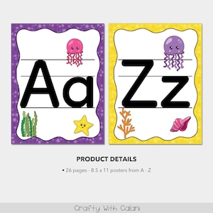 Alphabet Poster Classroom Decoration, Ocean Theme Classroom, ABC ...